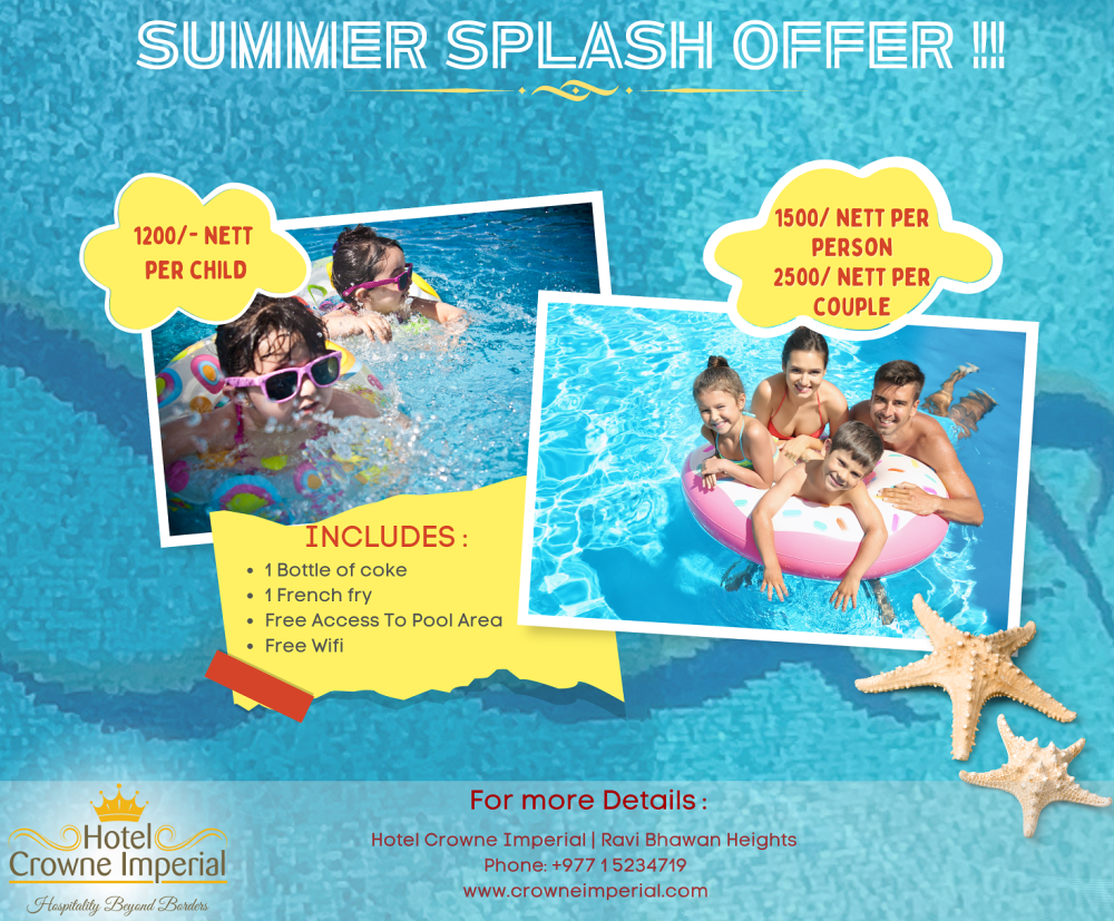 Summer Splash Offer Hotel Crowne Imperial | Best Hotel in Kathmandu